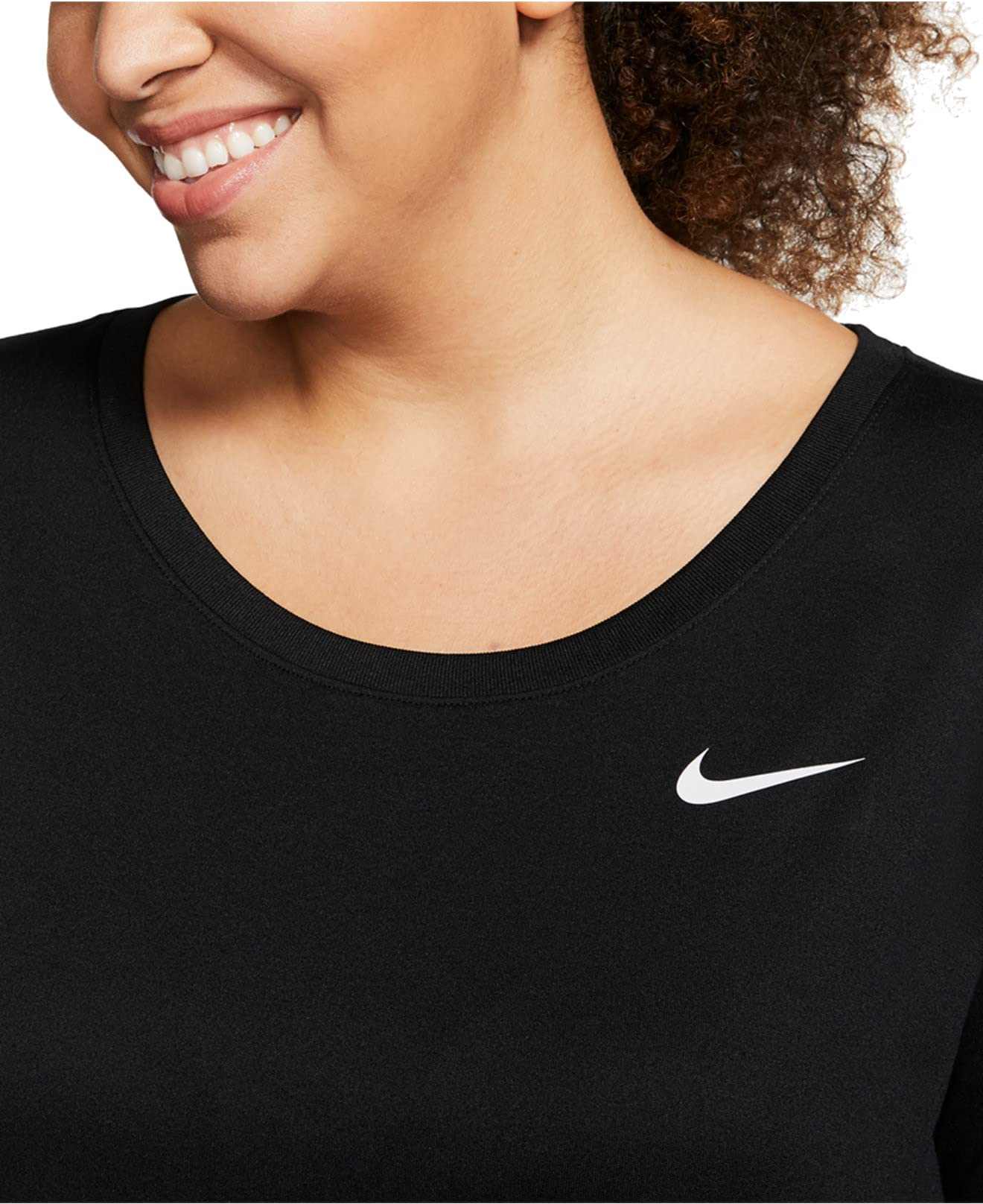 Nike Womens Plus Regular Fit Anti-Odor T-Shirt Black 2X