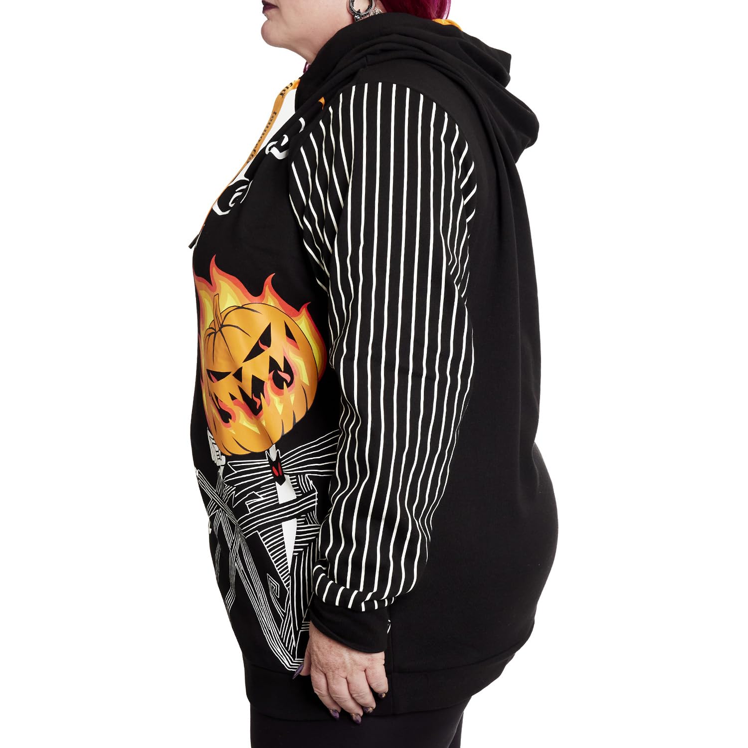 Loungefly Apparel Disney Nightmare Before Christmas Pumpkin King Hoodie, XXL Black