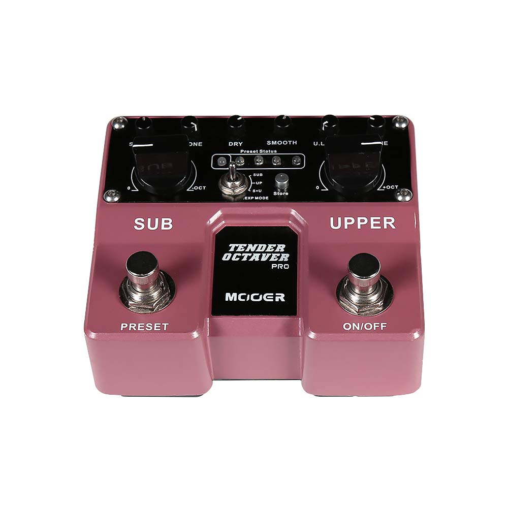 MOOER Tender Octaver Pro, Stereo Octave Pedal with Adjustable between unison and +1/-1 octave Make Your Harmonization, Pitch Shifting, Whammy and Detune Chorus Effects
