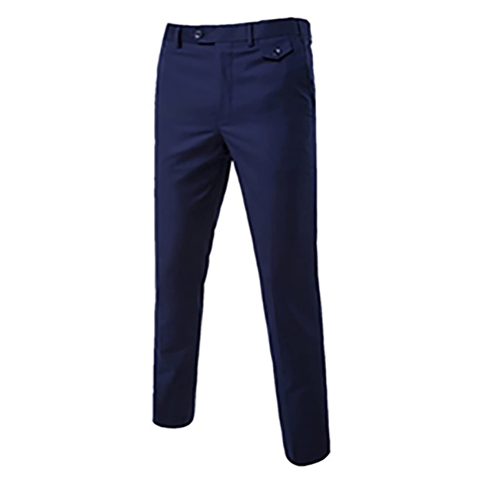 Men's 3 Piece Solid Suit Set, One Button Slim Fit Casual Blazer Jacket Vest Pants Business Notch Lapel Tux Dress Navy