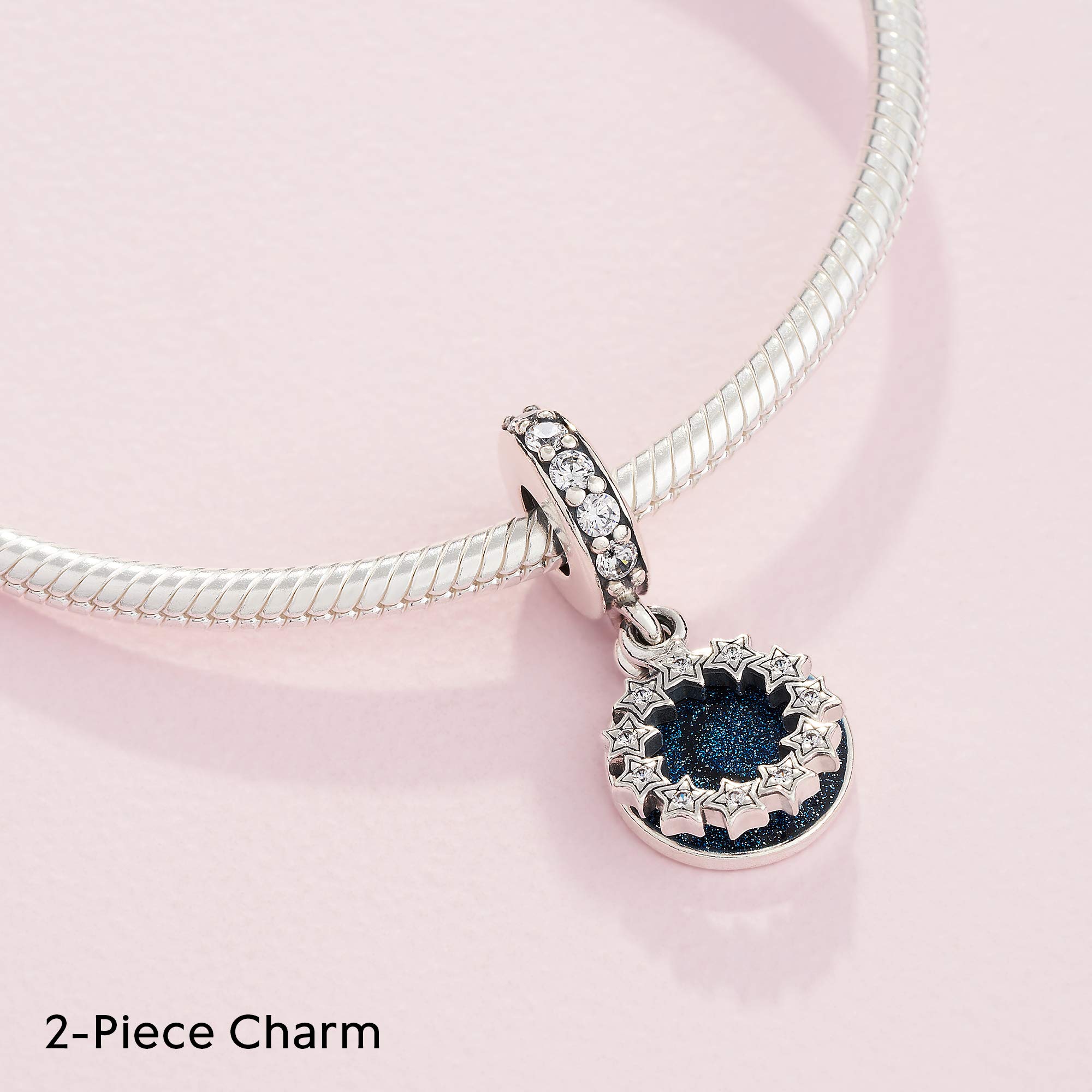 Pandora Jewelry Inspirational Stars Dangle Cubic Zirconia Charm in Sterling Silver