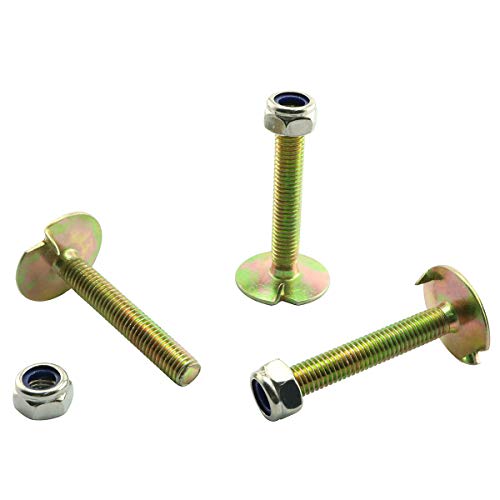 PSCCO 6Sets M8 Deck Bolts with Non-Slip Nuts