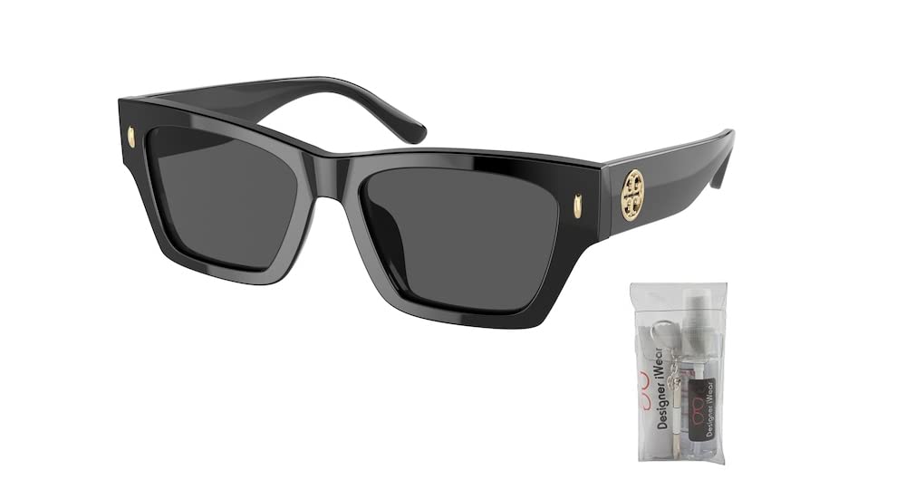 Tory Burch TY7169U 172813 52MM Dark Tortoise/Brown Gradient Rectangular Sunglasses for Women + BUNDLE With Designer iWear Eyewear Kit