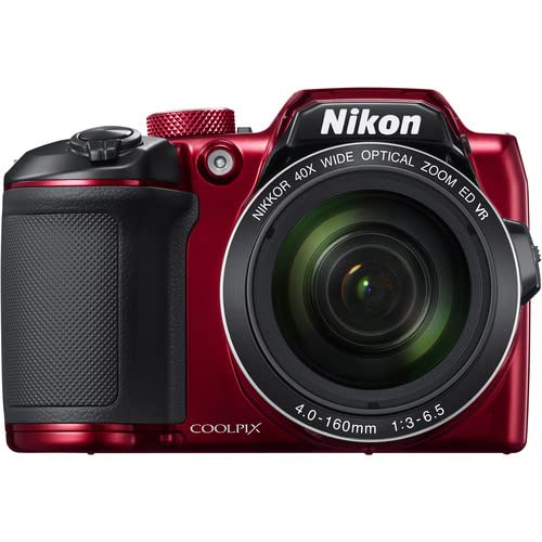 Nikon COOLPIX B500 Digital Point & Shoot Camera (Red) 26508 Bundle with 4X AA Batteries + 2X Sandisk Memory Cards + More