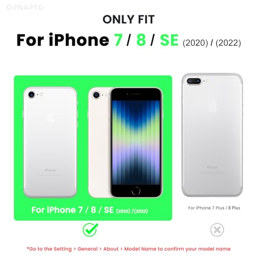 ORNARTO Compatible with iPhone SE 2022/2020/7/8 Case, Slim Liquid Silicone Full Covered Soft Gel Rubber Case Cover for iPhone 7/8/SE 4.7 inch-Red