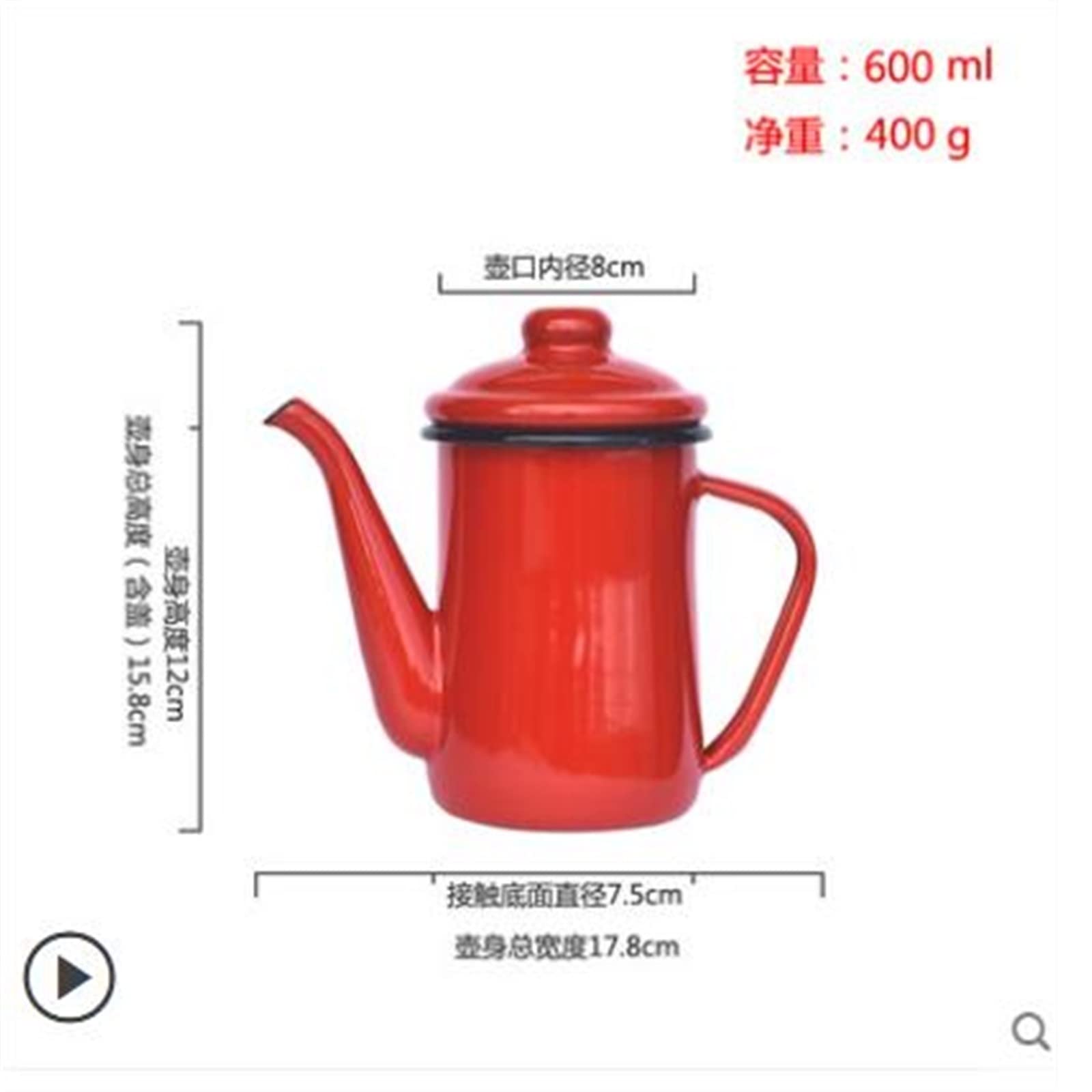 MMSEKT Camping Kettle 1.1L Enamel Coffee Pot Hand Tea Kettle Induction Cooker Gas Stove Universal (Color : Green)