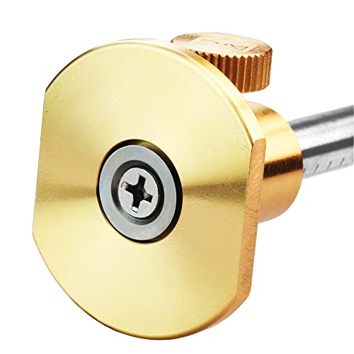Wheel Marking Gauge Kit with 2 Extra Cutter Wheels and Screws, Small Anti Roll Brass Head, Metric Micro Adjuster Ruler, Woodworking Tools Scriber for Woodworking