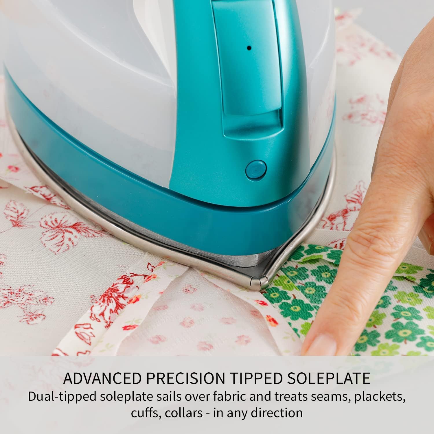 Panasonic Cordless Iron, Portable 360-Degree Freestyle Dry/Steam Iron with Precision Tips and Stainless Steel Soleplate, Anti-Calc and Anti-Drip, Power Base and Carrying/Storage - NI-QL1000G (Teal)