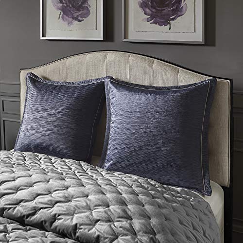 Madison Park Sophisticate 8 Piece Velvet Comforter Set Bedding, King, Grey