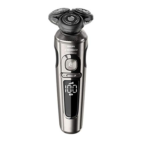Norelco Series 9000 Sbaver, SP9860/86 Electric Shaver with SH98/72 Replacement Blade and SmartClick Precision Trimmer - Bundle