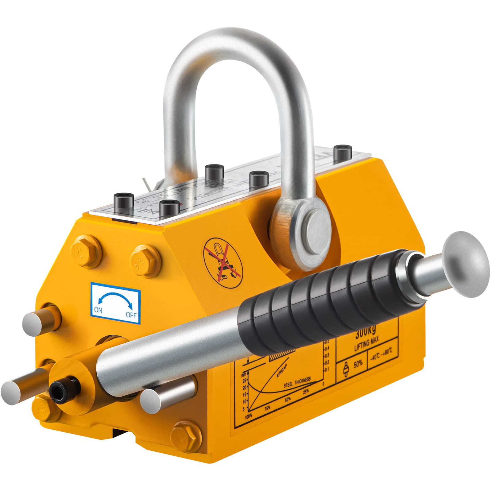 VEVOR Lifting Magnet with Release, 660 LBS Pulling Force Steel Magnetic Lifter, Heavy Duty Neodymium â Permanent Lift Magnets, for Hoist, Shop Crane, Block, Board