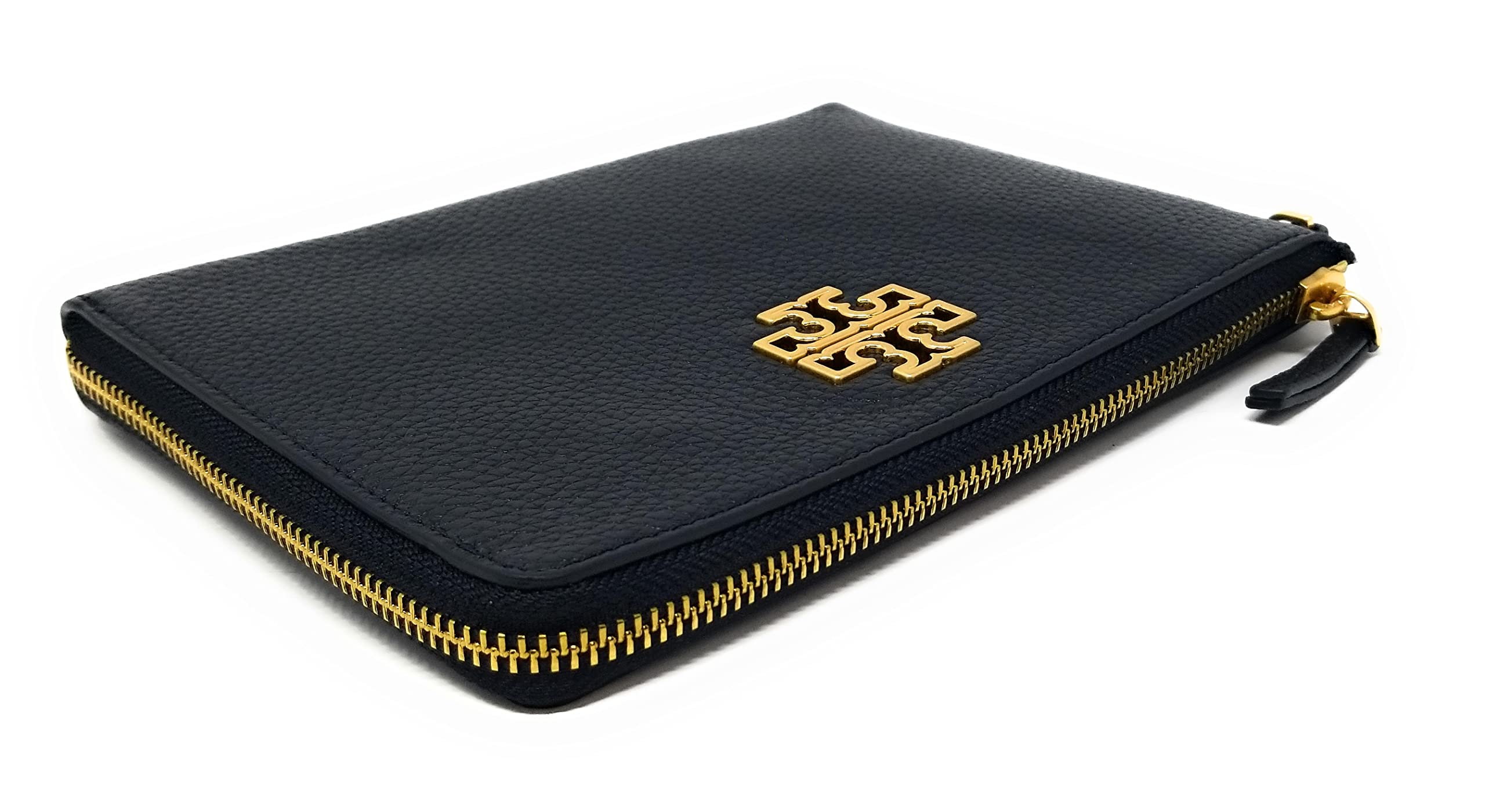 Tory Burch Wristlet Britten Large Zip Pouch (Black)
