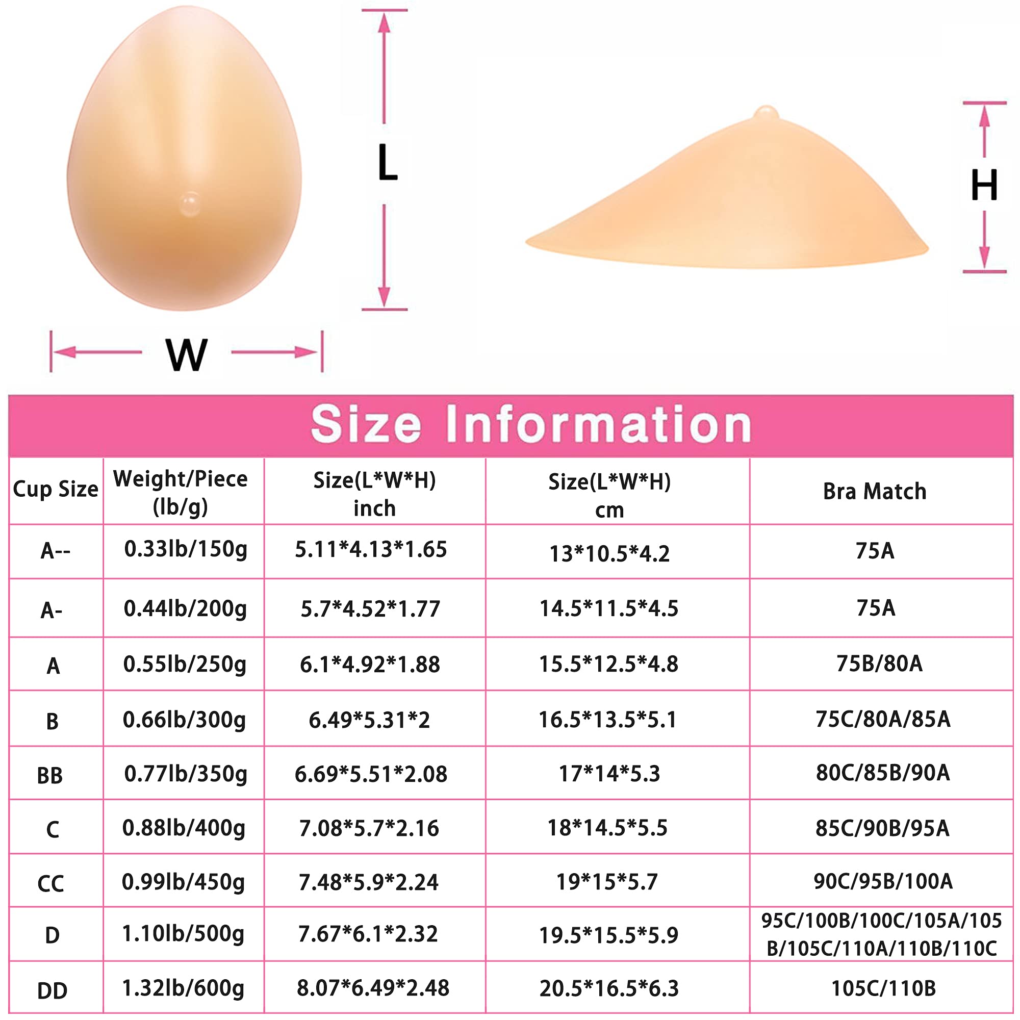 NORFULL Silicone Breast Form Mastectomy Prosthesis Waterdrop Enhancer One Piece 300g B Cup