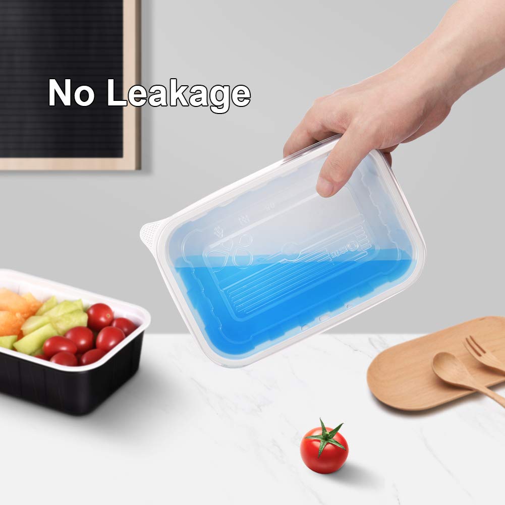 OTOR Bento box Meal Prep Containers with Clear Airtight Lids 17oz Lunch Boxes Deli Container take away food storage Two-color process 25 Sets
