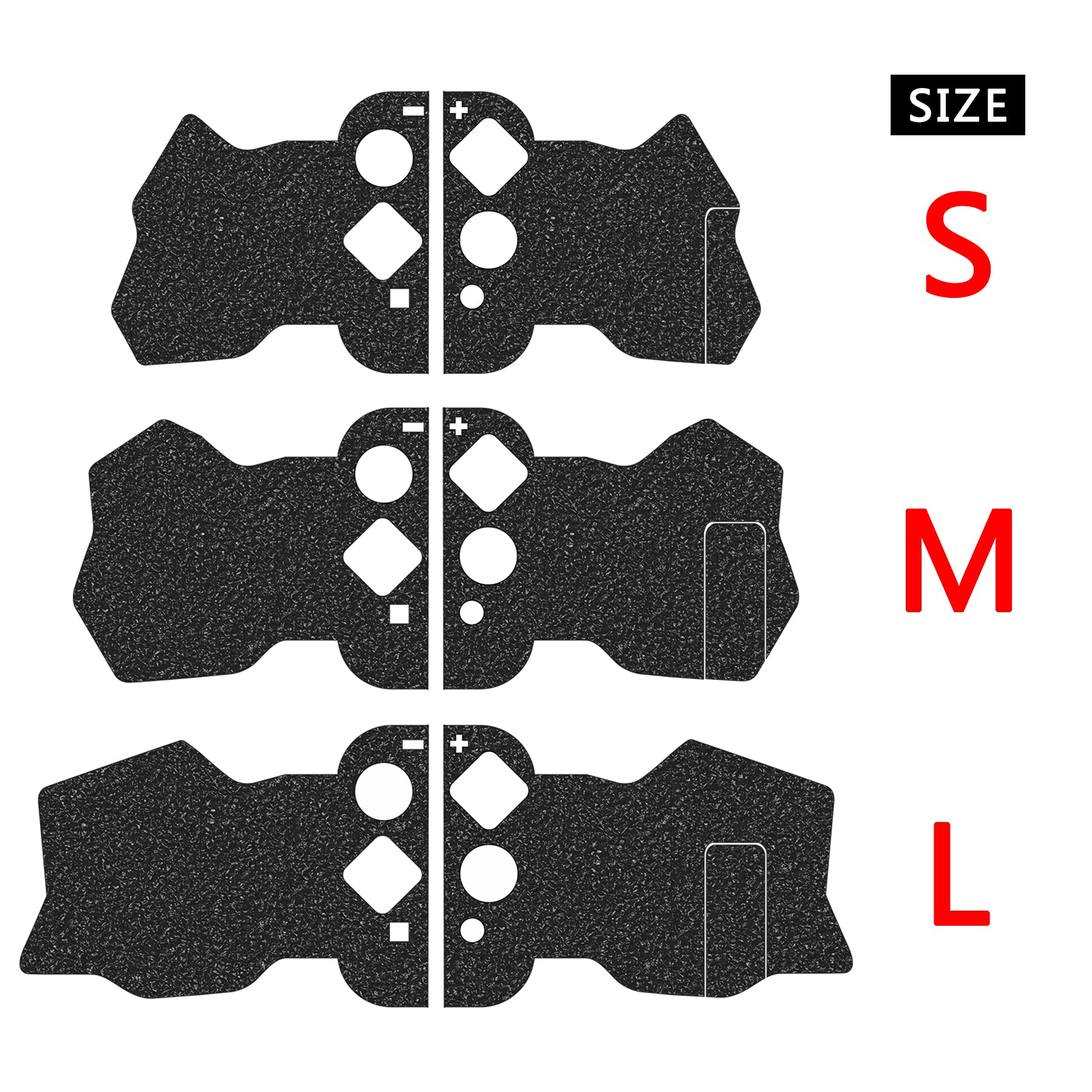 PlayVital Anti Slip Textured Rubber Grips for Nintendo Switch Controller Console, Switch Grip Sticker Pad, Sweat-Absorbent Console Joycon Grip Skins Sticker for Nintendo Switch - 3 Different Sizes