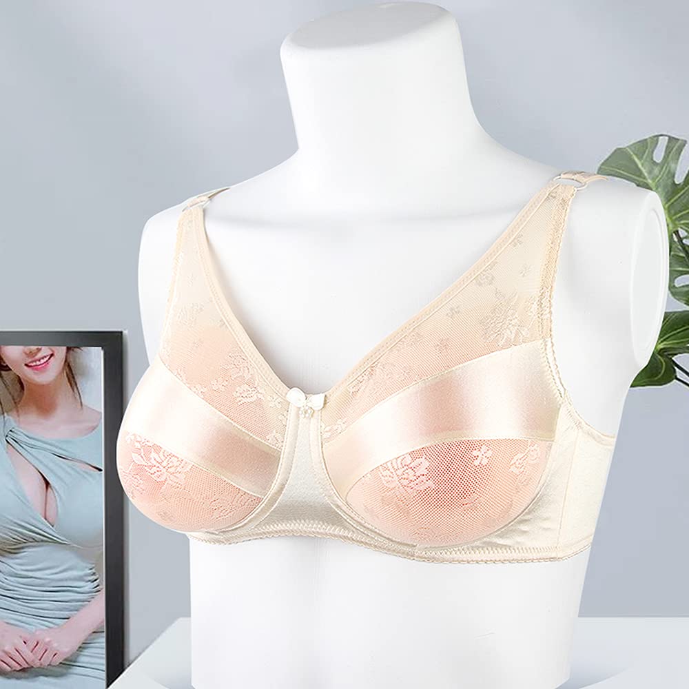 NORFULL Special Pocket Bra for Silicone Breast Forms Post Surgery Mastectomy Crossdress White Bra Size 38/85