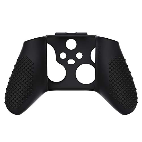 PlayVital Black 3D Studded Edition Anti-Slip Silicone Cover Skin for Xbox Series X Controller, Soft Rubber Case Protector for Xbox Series S Controller with 6 Black Thumb Grip Caps