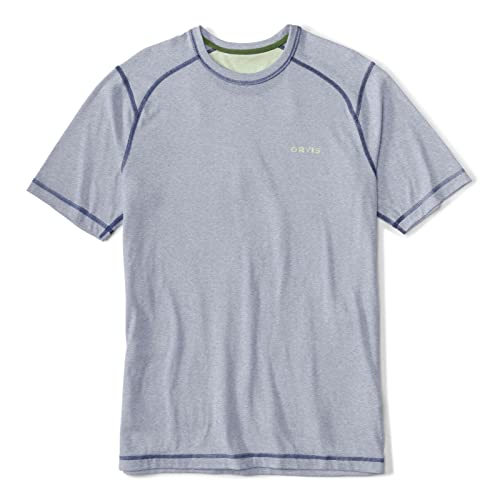 Orvis Drirelease Short-Sleeved Crew - Classic Crew Neck Men’s T-Shirts with Moisture-Wicking Drirelease Fabric, Light Gray, Medium