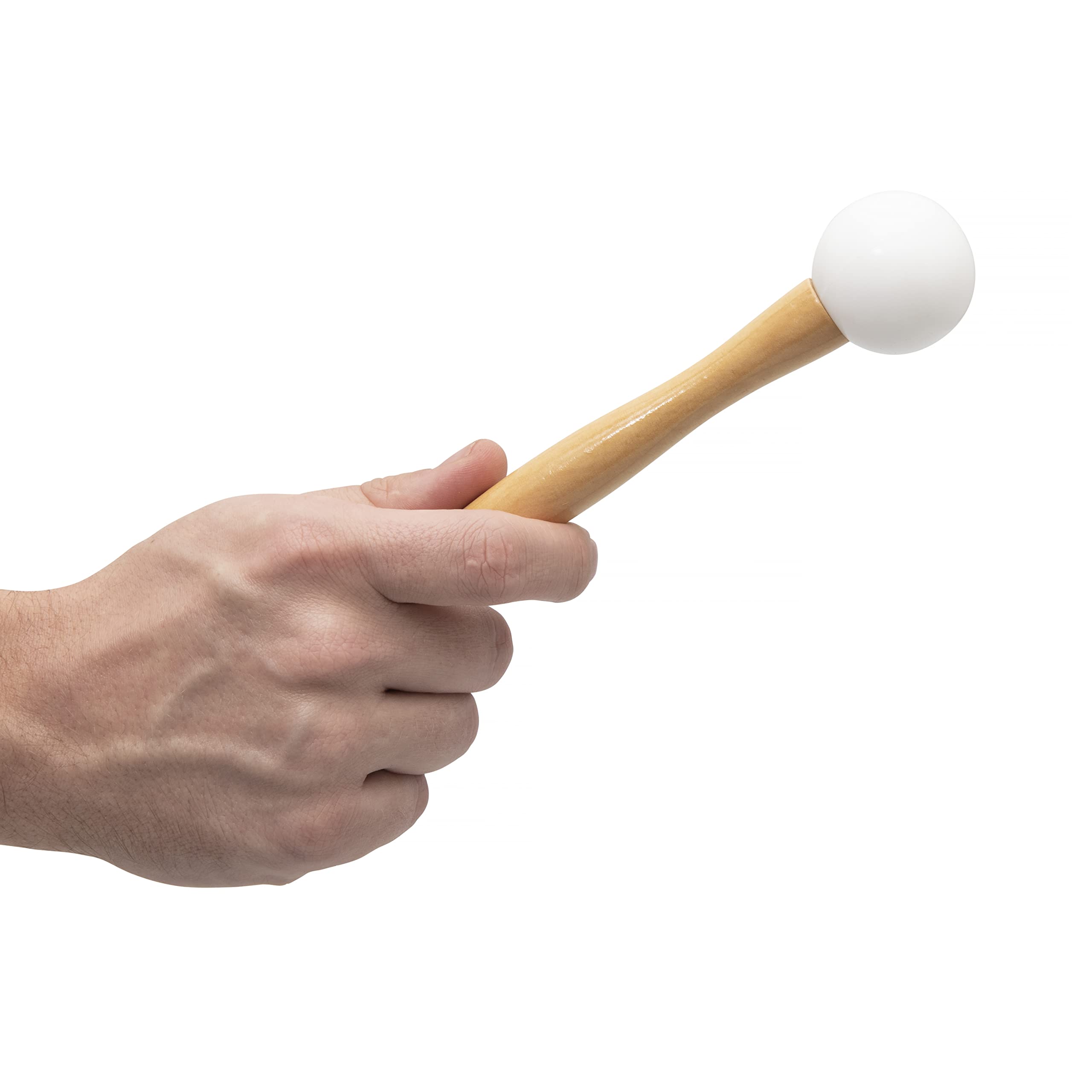 Ronoto River Rubber Mallet 2 Pack - Rubber Ball Striker with Wooden Handle - For Playing Crystal Singing Bowls of Different Sizes