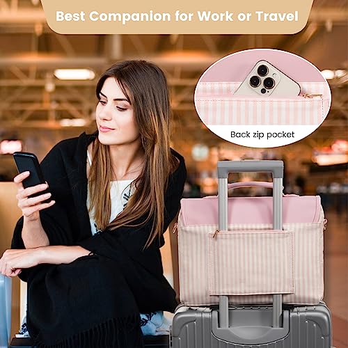 LOVEVOOK Canvas Laptop Bag for Women Messenger Bag Lightweight Laptop Case Sleeve Purse Briefcase Fits 15.6 Inch Computer