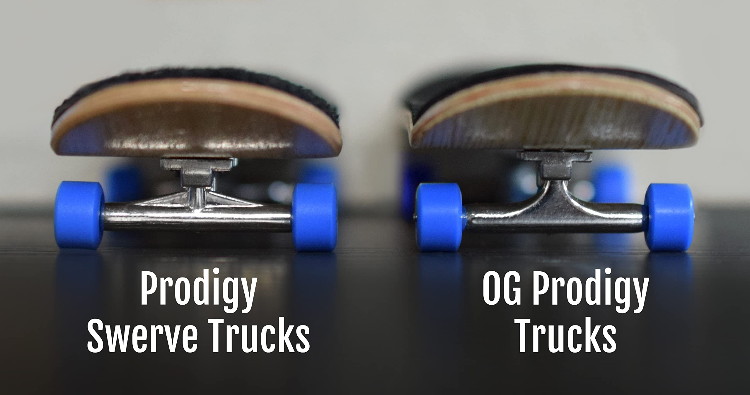 Teak Tuning Prodigy Swerve Fingerboard Trucks, Green Colorway - 34mm Wide - Inverted Kingpin - Professional Shape, Appearance & Components