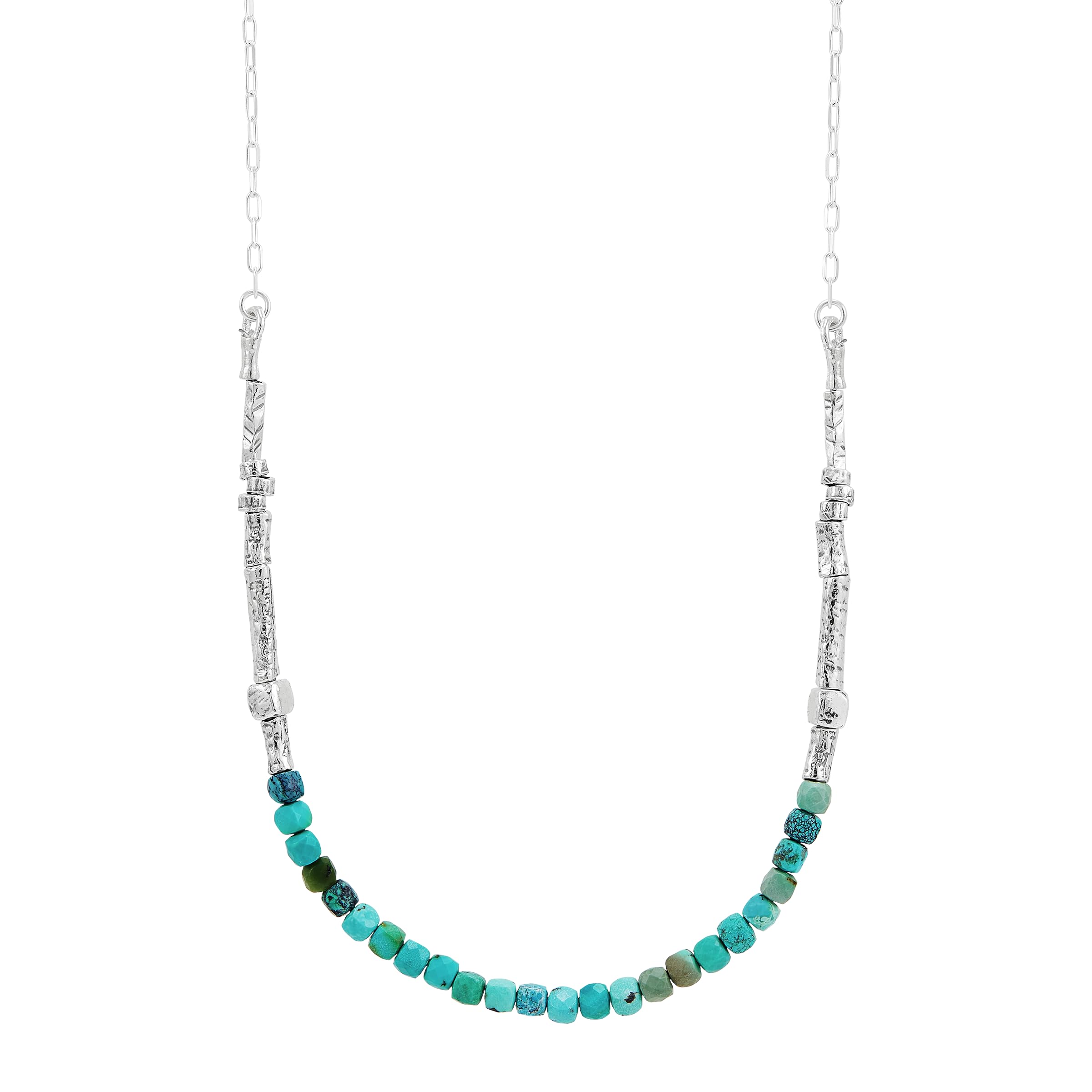 Silpada 'Mystic Beauty' Turquoise and Hematite Necklace in Sterling Silver, 16" + 2"