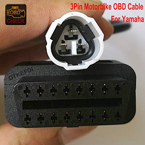 OTKEFDI Motorbike 3Pin OBD Diagnostic Adapter Motorcycle Diagnosis Kline Connector Black