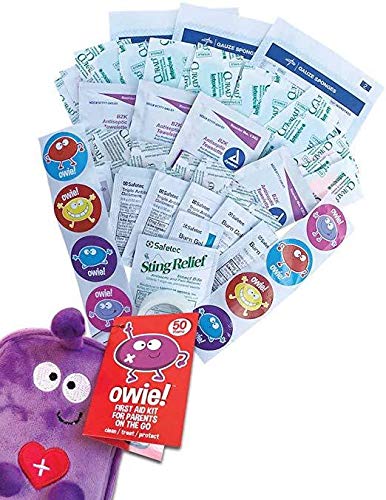 Owie Small Mini Compact First Aid Kit for Parents on The Go and Hanging in a Diaper Bag, Travel, Purse or Use it at Home or Outdoor