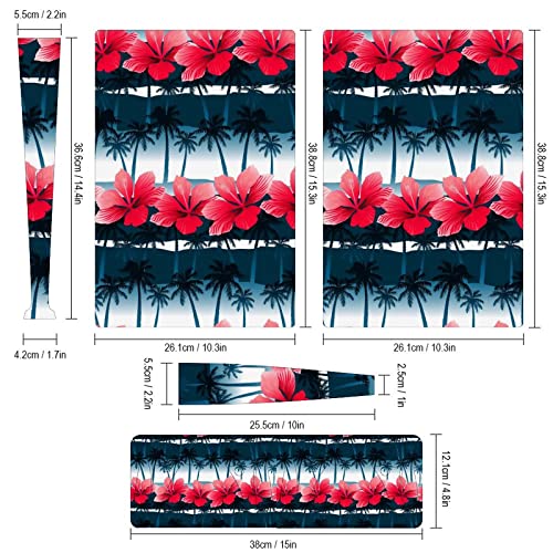Tropical Hibiscus Flowers Full Protective Skin Cover Design Wrap Decal Sticker Compatible with PS5 Digital Edition Console and Controller
