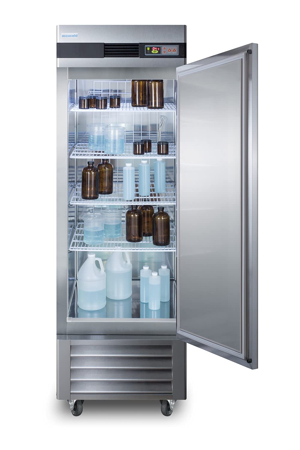 Summit Appliance ARS23ML Pharma-Vac Performance Series 23 Cu.Ft. Upright Pharmacy All-refrigerator in Stainless Steel with Automatic Defrost, Factory-installed Lock, Digital Thermostat