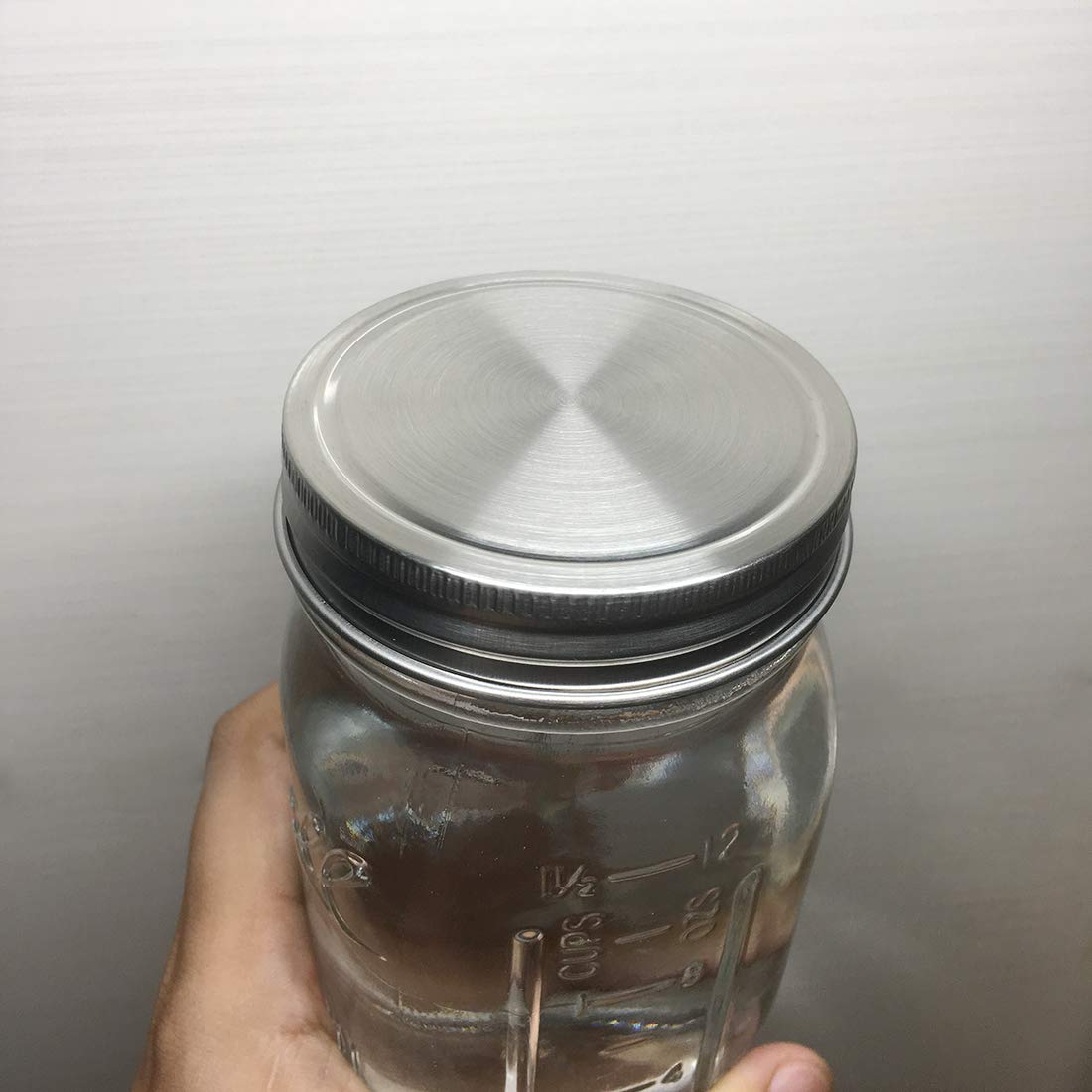 Stainless Steel Mason Jar Lids, Storage Caps with Silicone Seals for Regular Mouth Size Jars, Polished Surface, Reusable and Leak Proof, Pack of 12 (12-Pack Regular Mouth stainless steel)