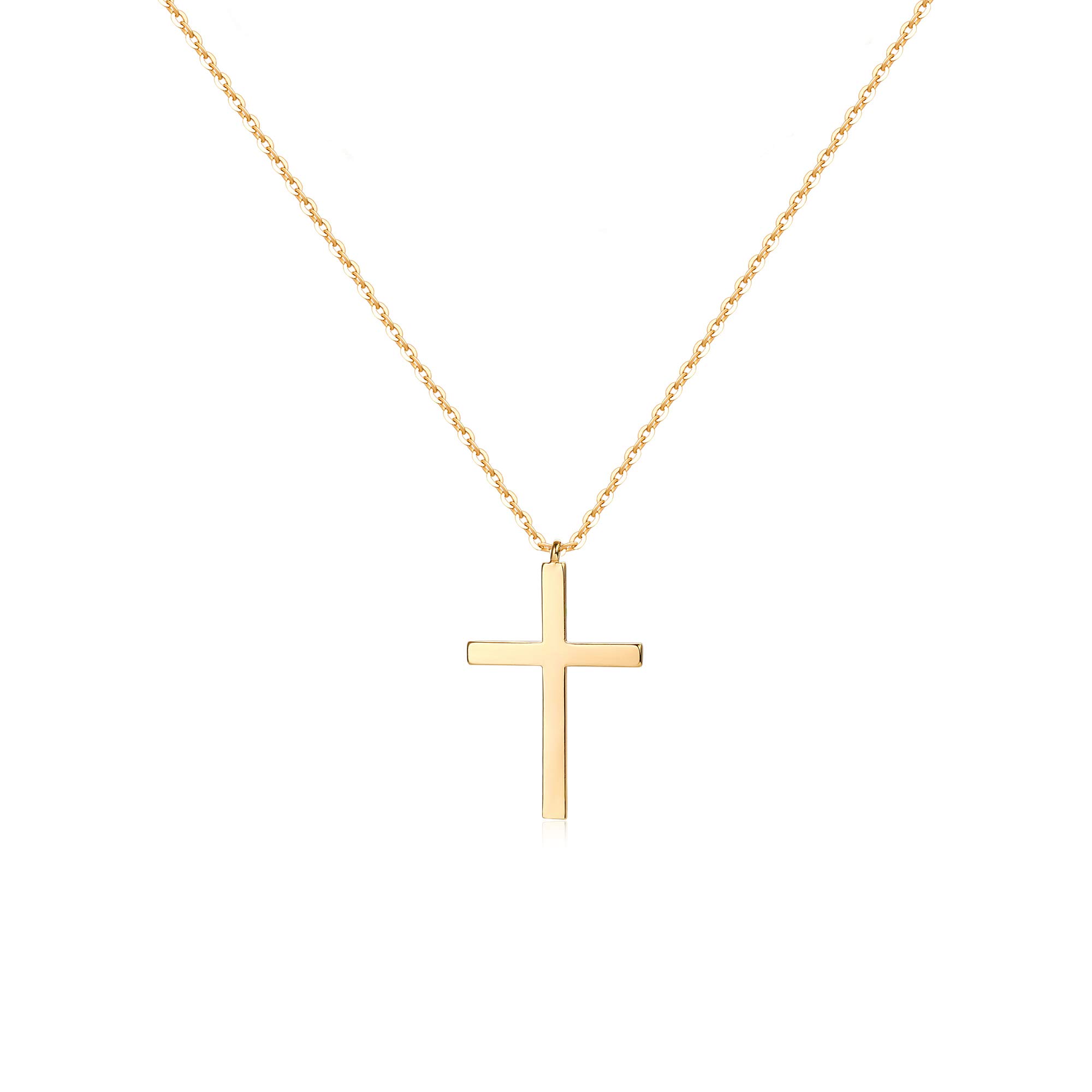 MEVECCO Dainty Gold Cross Necklace for Women,14K Gold Plated Cute Tiny Faith/Crucifix Religious Delicate Minimalist Necklace