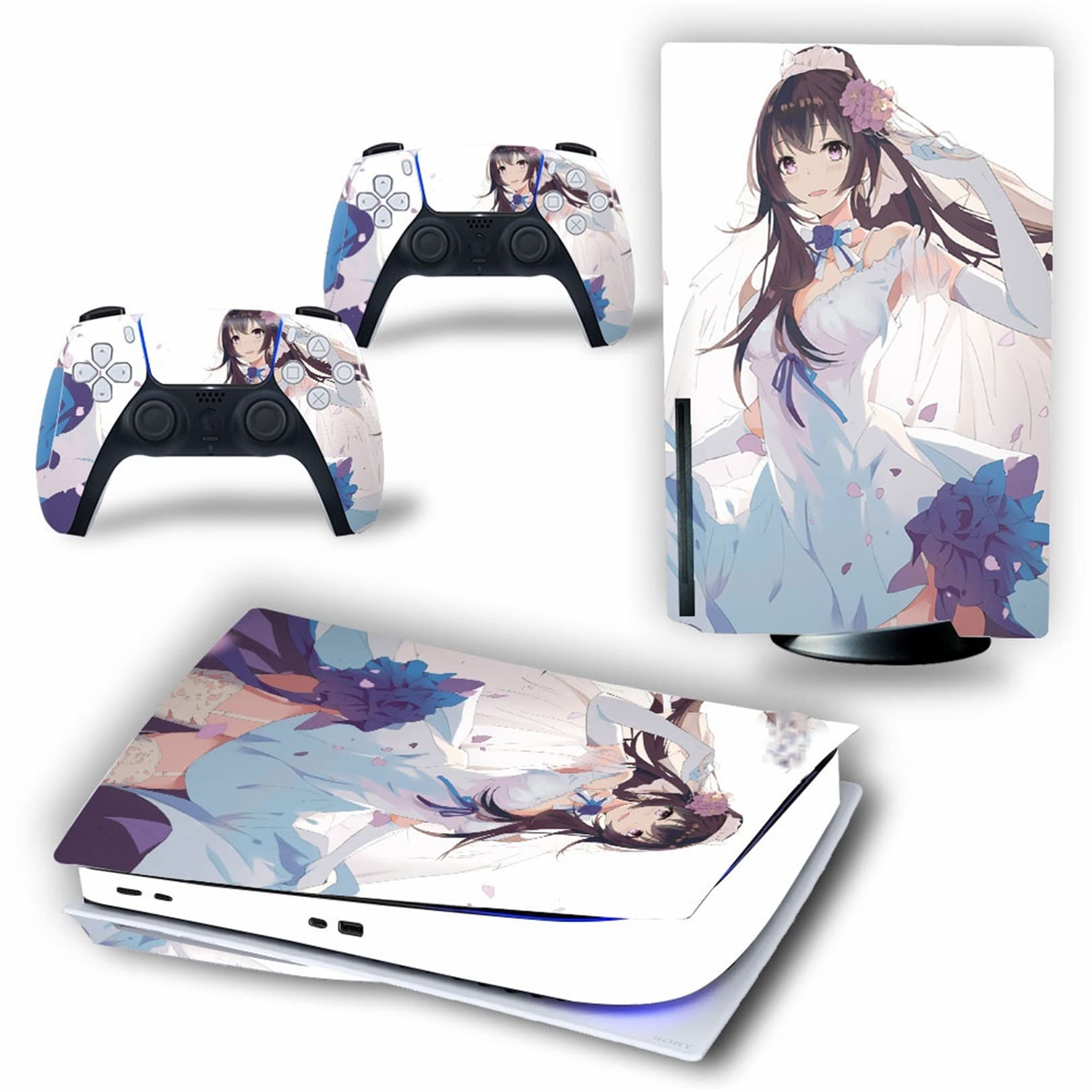 WREXIL LEEWEE for PS5 Skin Disc Edition & Digital Edition Console and Controller Vinyl Cover Skins Wraps Scratch Resistant, Compatible 14413 No Foaming (Size : Disc Version)