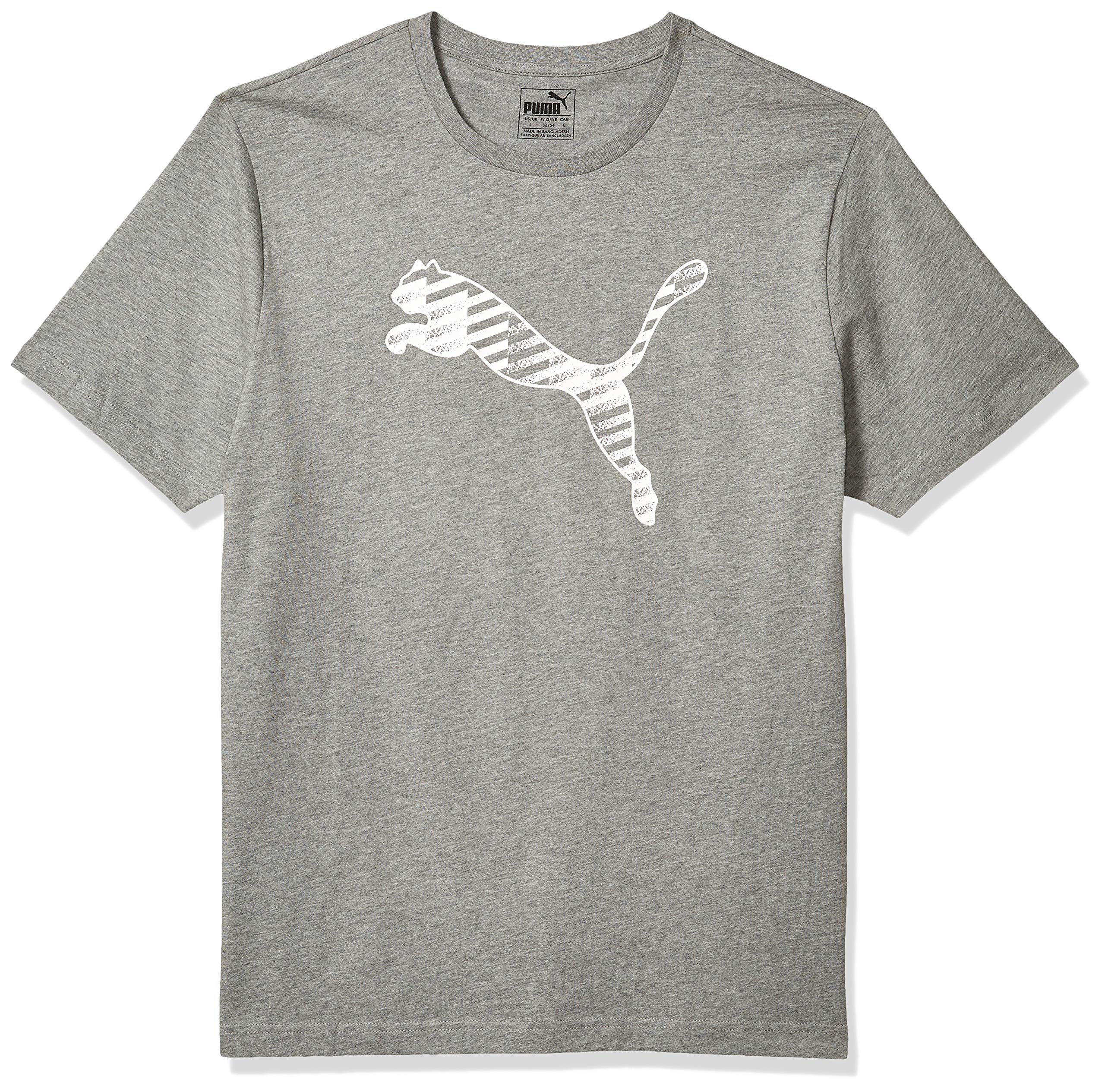 PUMA Men's CAT Tee, Medium Gray Heather, S