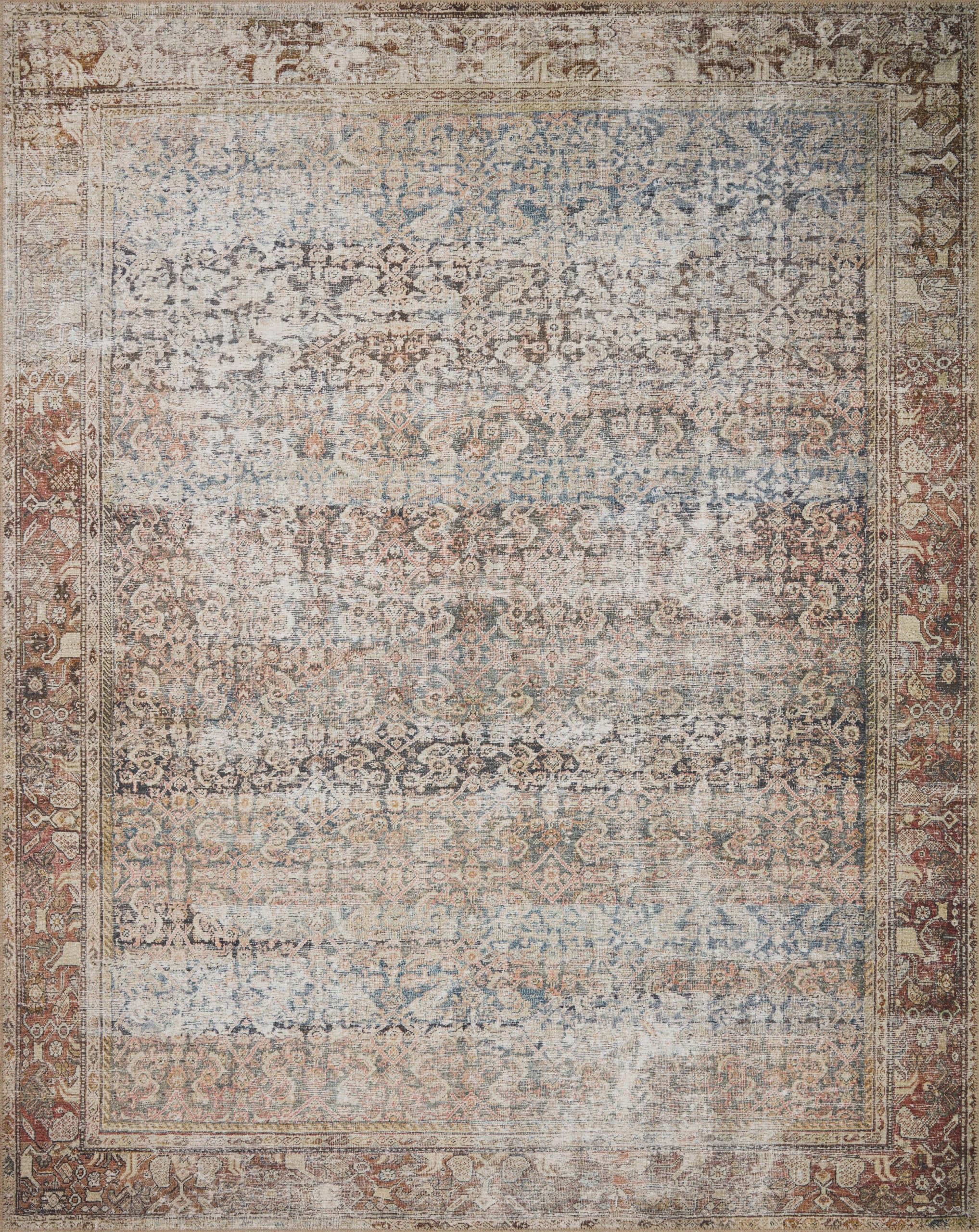 Loloi Amber Lewis x Loloi Georgie Collection GER-09 Multi / Spice, 8'-4" x 11'-6", 0.19" Thick Area Rug