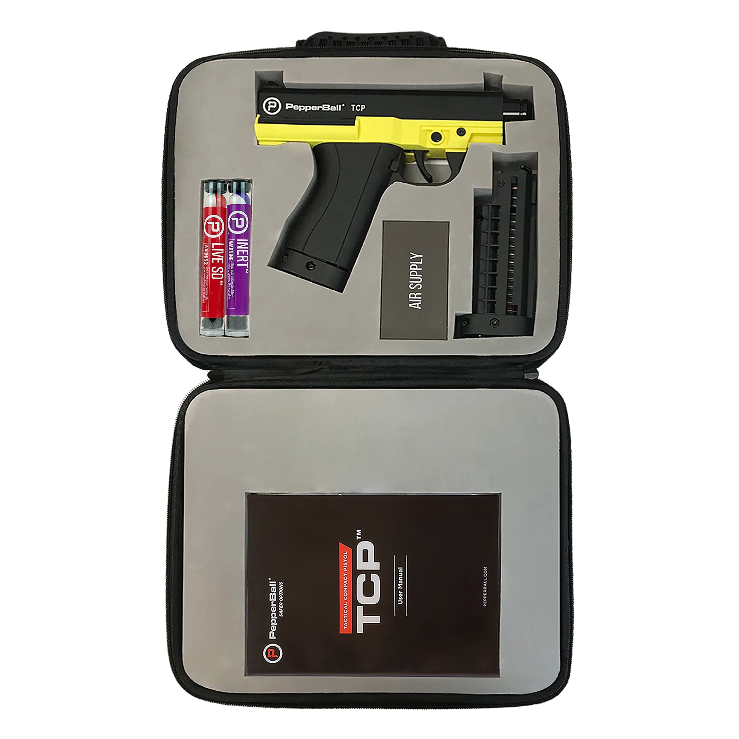 PepperBall TCP Ready to Defend Kit Self Defense Pepper Launcher Ultimate Bundle Non Lethal, Less Lethal Home Defense, Personal Defense | Proudly Assembled in The USA - Yellow