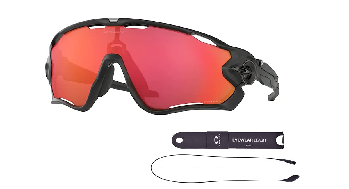 Oakley Bundle: OO 9290 JAWBREAKER 929050 OO9290 Matte Black 50 + $15 value Free Accessory Shiny Black leash kit