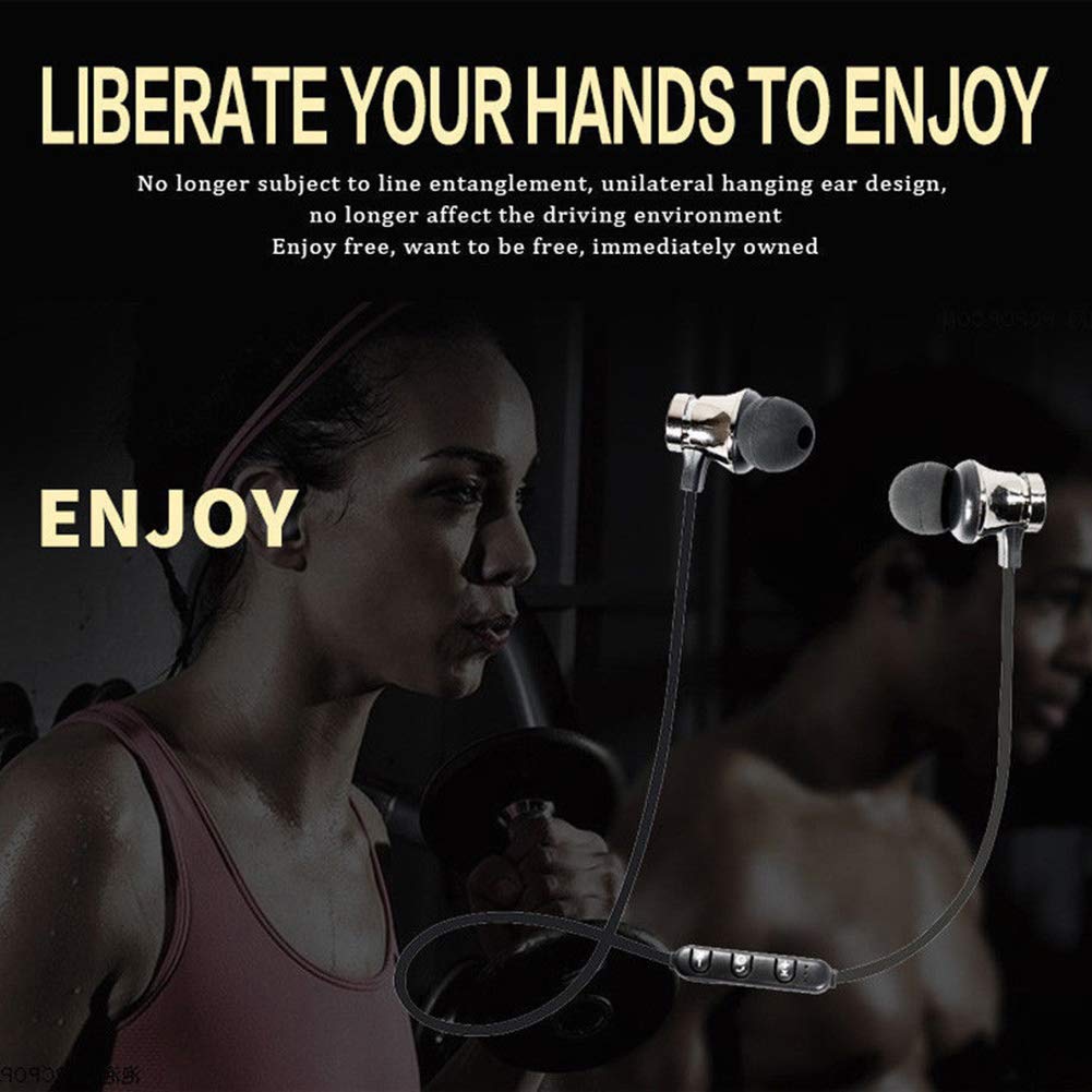 MOHALIKO Wireless Earbuds, Earbuds, Bluetooth 4.2 Headphones, XT11 in-Ear Wireless Bluetooth Sport Magnetic Headset Stereo Music Earphones for Work, Home Office Black