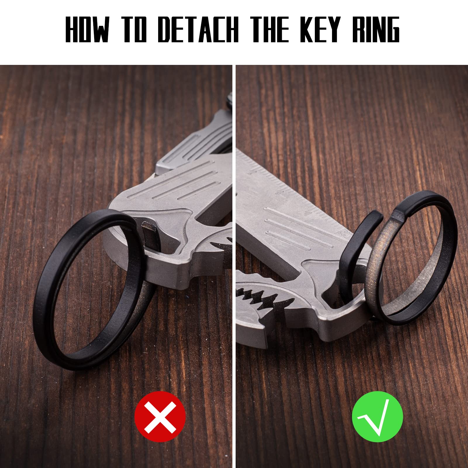 TISUR Mini Titanium Key Rings,Small Carabiner Keychain Clip Quick Release Key Chain Connector Keychain Accessories for Car