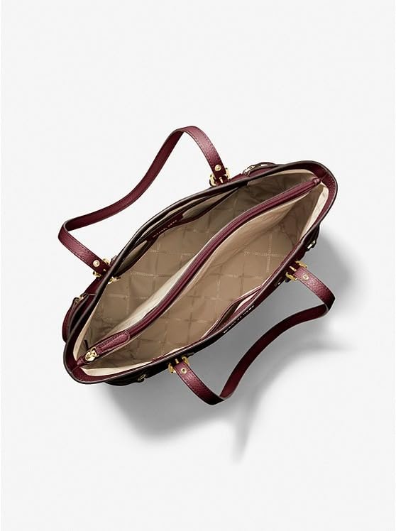 Michael Kors Voyager Small Pebbled Leather Tote Bag (Dk Berry)