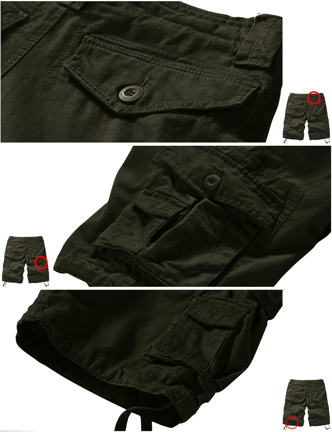 Match Men's Comfort Cargo Short (Label size L/32 (US 30), 3058 Army green)