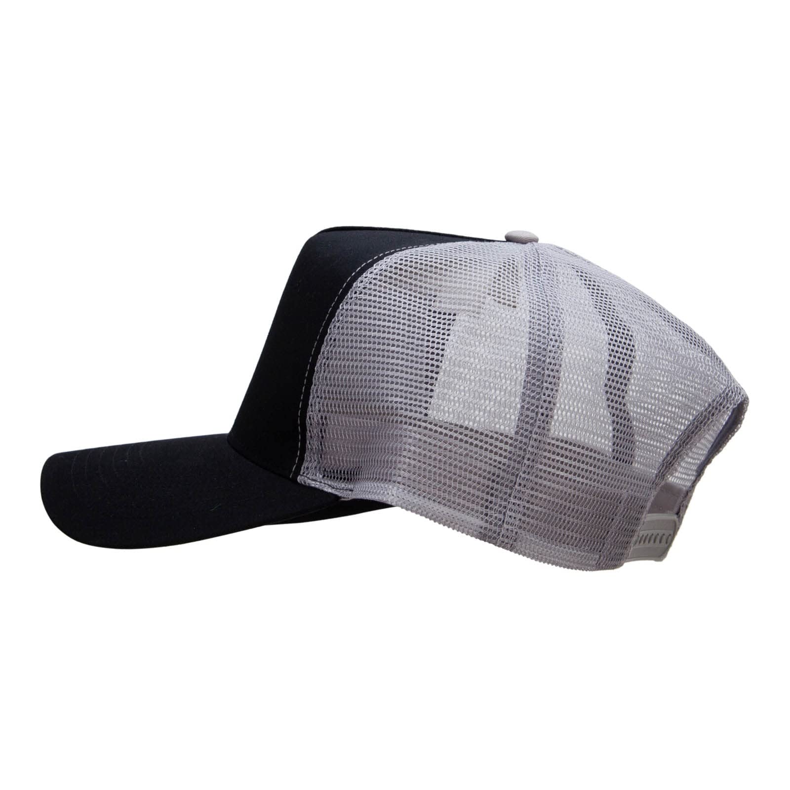 New Big Head Size Trucker Mesh Cap - Black OSFM