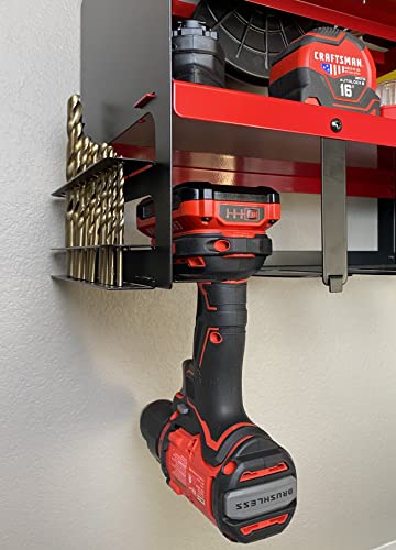 Zu Homes Power Tool Organizer Cordless Tool Storage Rack Garage Tool Organizer Power Drill Holder Power Saw Organizer Wall Mount Tool Box