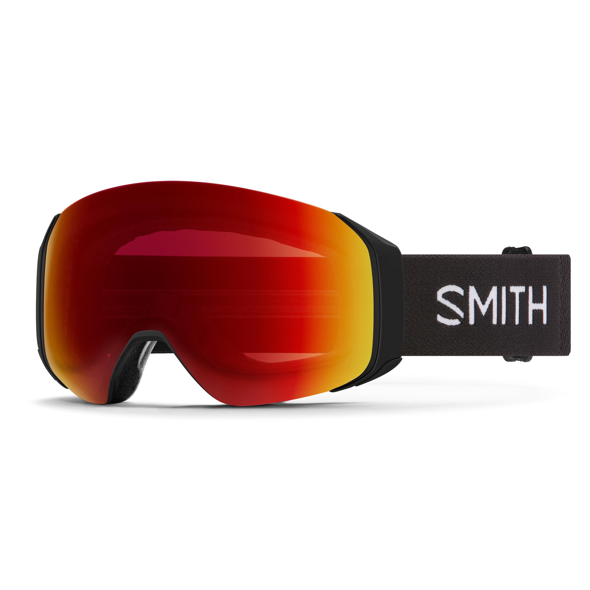 SMITH 4D MAG S Goggles with ChromaPop Lens ā Performance Snowsports Goggles with Easy Lens Change Technology for Skiing & Snowboarding ā for Men & Women ā Black + Sun Red Mirror Lens