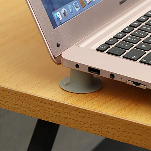 MOTZU 8 Pieces Laptop Computer Cooling Feet Rubber Holder Kickstand Suction Cup Heat Reduction Pad Universal Tablet/Notebook Stands Corner Pad Anti-Slip Silicone Elevation Stand (4Small+4Big,Gray)
