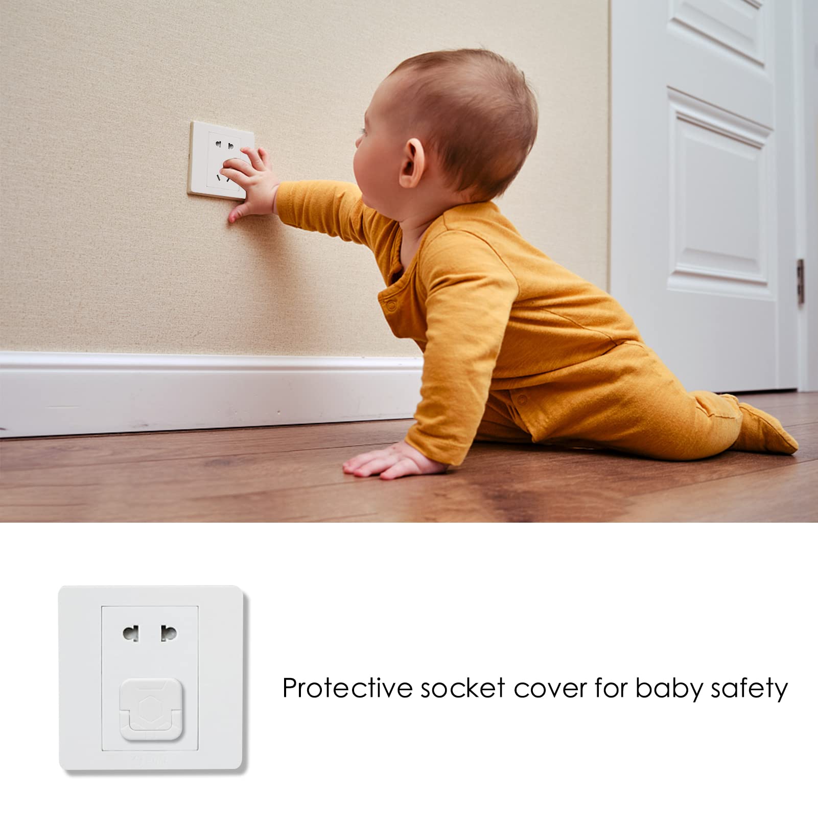ZenTiky 40 Packs Plastic Outlet Covers for Baby Safety, Socket Cover Protector Cap with Handle, Easy Install Socket Covers, White