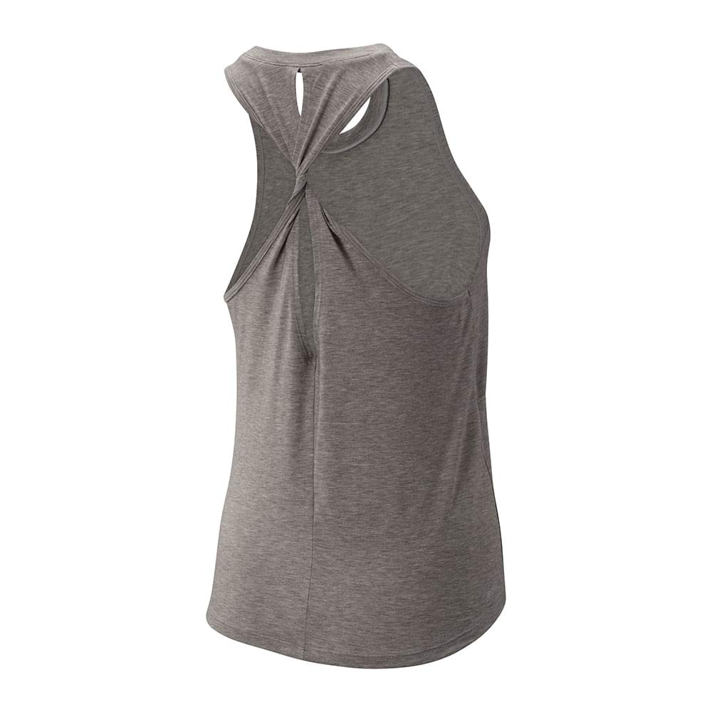 New Balance Women's Transform Jersey Twist Tank Top, Athletic Grey, Large