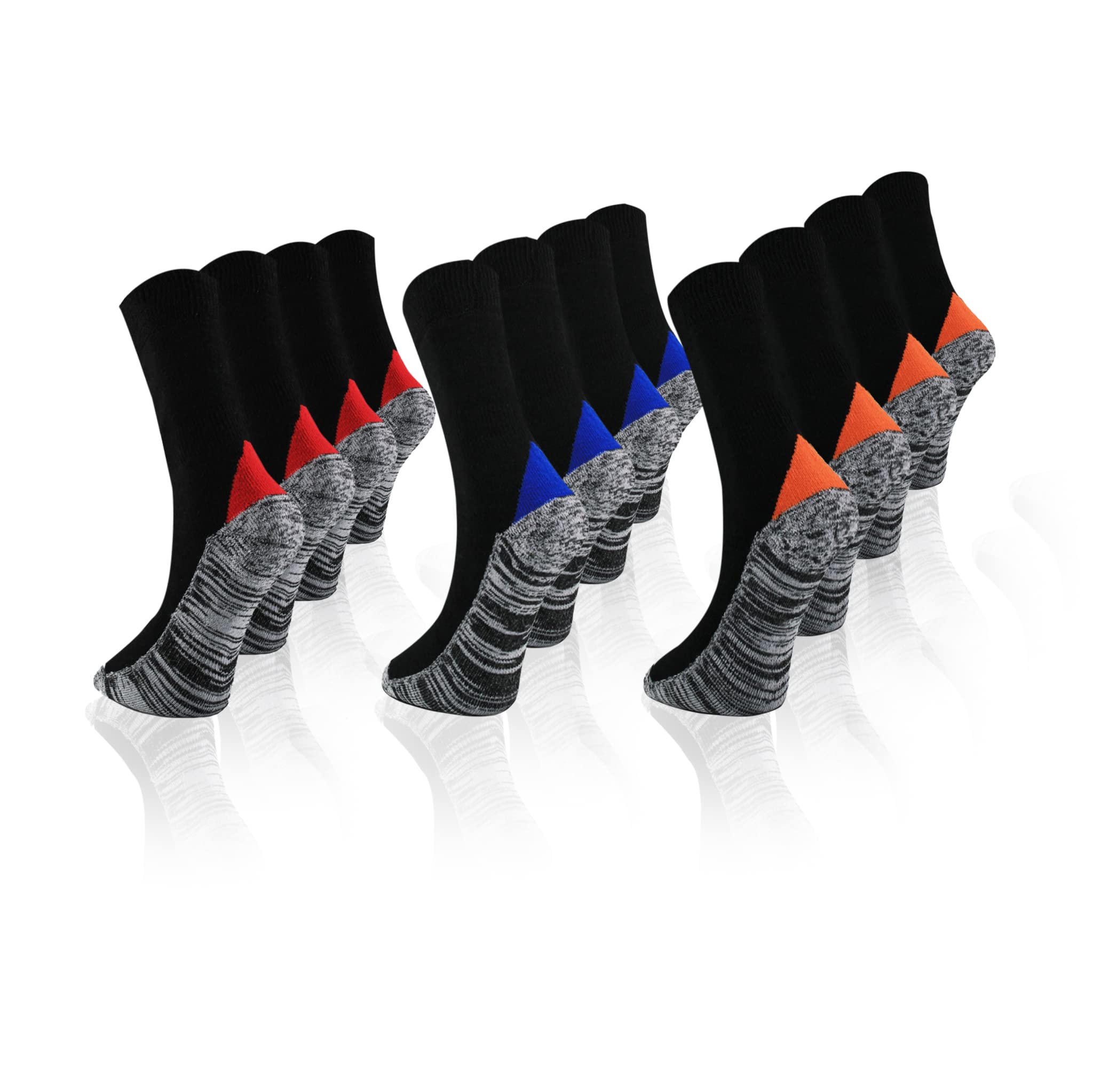 socksberg 6-12 Pairs Cushioned Crew Work Socks for Men | Durable Heavy Duty Mens Work Socks for Steel Toe Boots | Moisture Wicking Men's Reinforced Work Boot Socks | Size 6-12