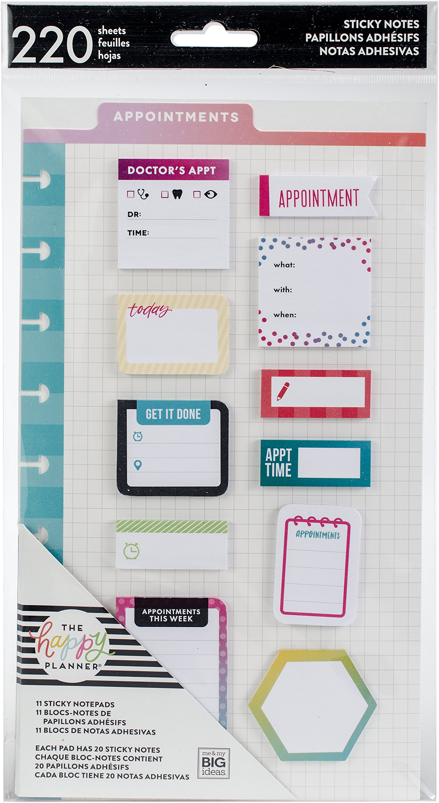 Me & My Big Ideas Happy Planner Sticky Notes, Multicolor