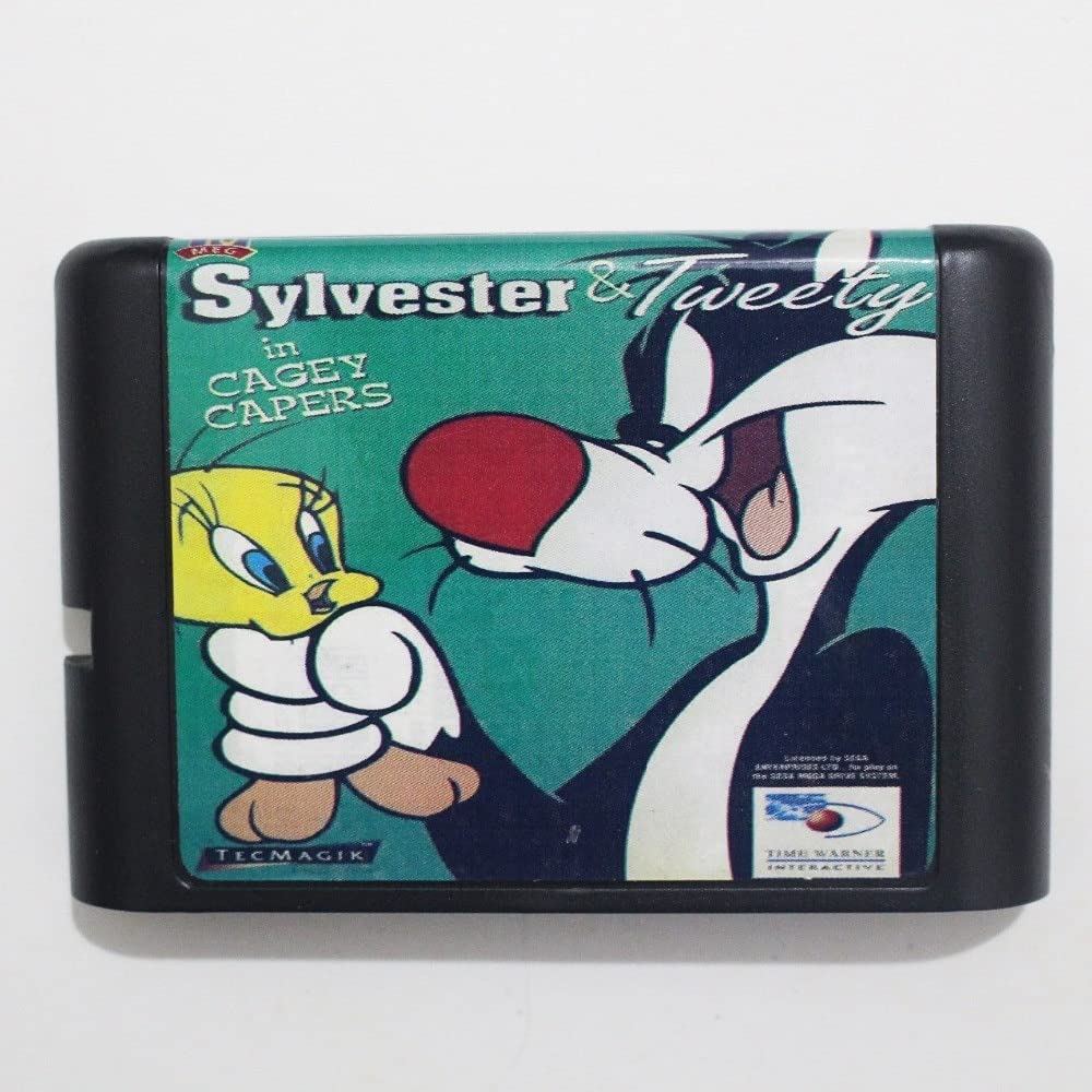 Retro Game Sylvester & Tweety In Cagey Capers 16 bit MD Game Card For Sega Mega Drive For Genesis (NTSC-U)